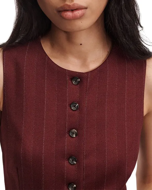 Rag & Bone Irina Ponte Jacquard Tailored Vest