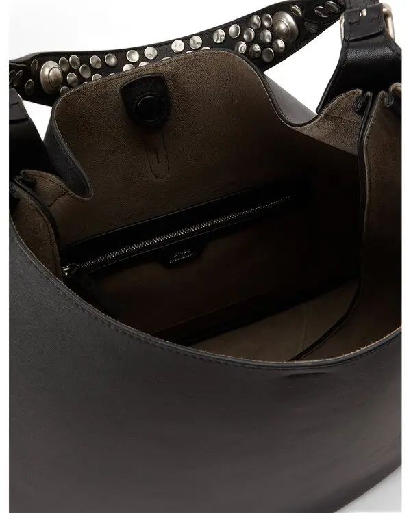 Polo Ralph Lauren Large Studded Leather Shoulder Bag