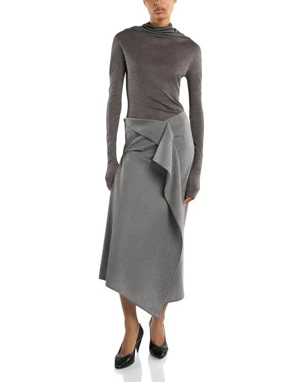 Victoria Beckham Draped Wool Skirt