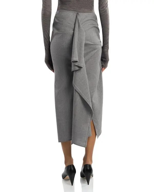 Victoria Beckham Draped Wool Skirt
