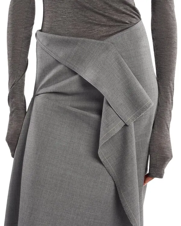 Victoria Beckham Draped Wool Skirt