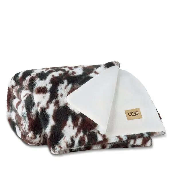 UGG Everett Faux Fur Throw Blanket - Cow