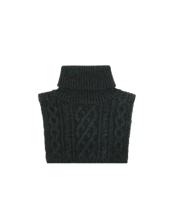 MAISON MARGIELA Cable-knit Roll-neck Scarf - Black
