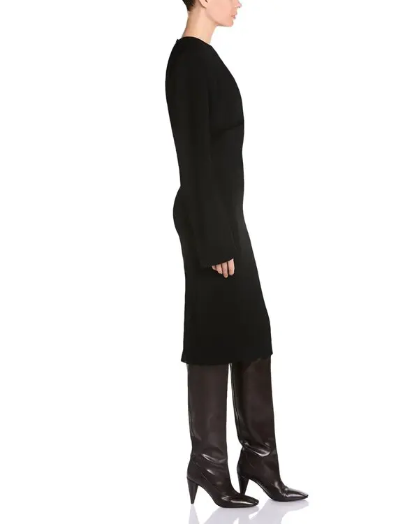 Stella McCartney Sable Faux Fur Belt Midi Dress