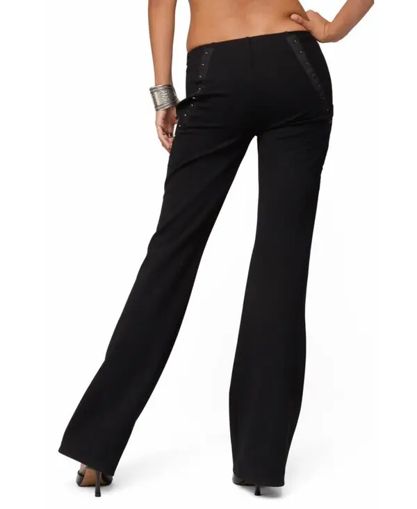 EDIKTED Hook & Eye Detailed Bootcut Pants
