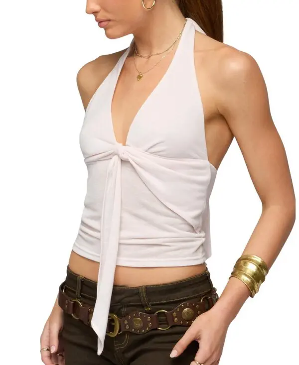 EDIKTED Belindah Twist Front Halter Top