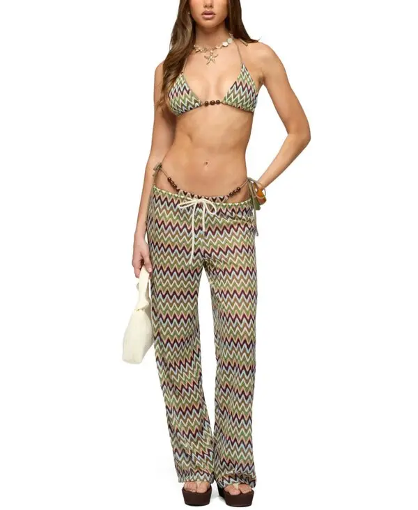 EDIKTED Mindee Zigzag Crochet Pants