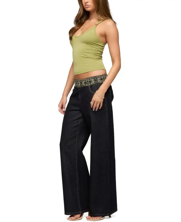 EDIKTED Vinney Strappy Bead V Neck Top