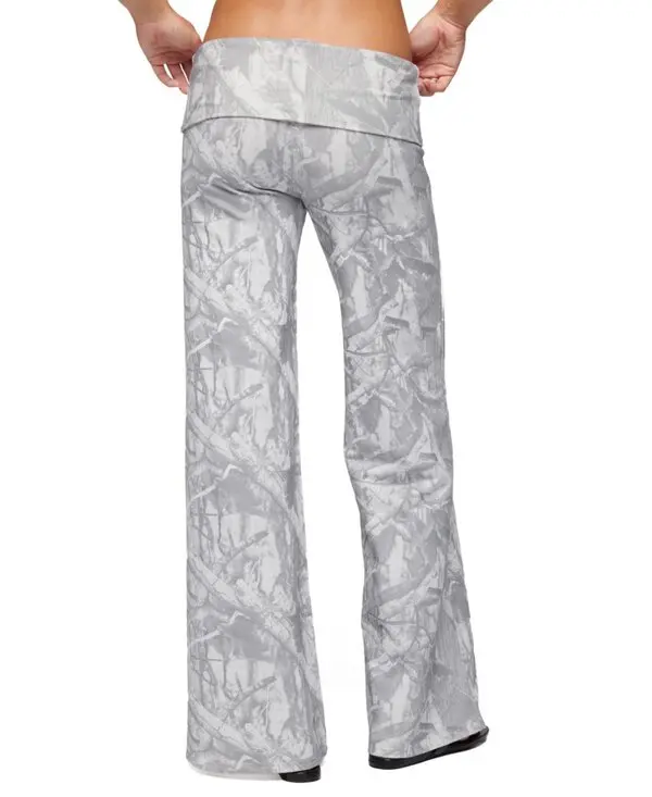 EDIKTED Cammy Wide Leg Foldover Pants - Gray