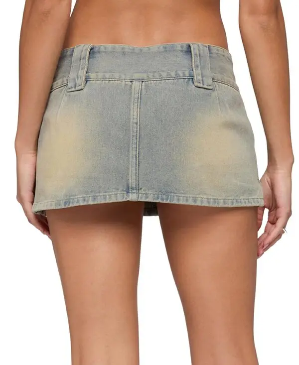 EDIKTED Lolah Snap Waist Denim Mini Skort