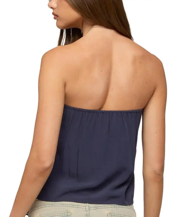 EDIKTED Joycee Tie Front Strapless Top