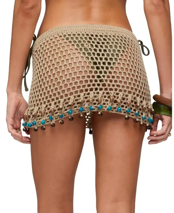 EDIKTED Naleni Bead Crochet Mini Skirt