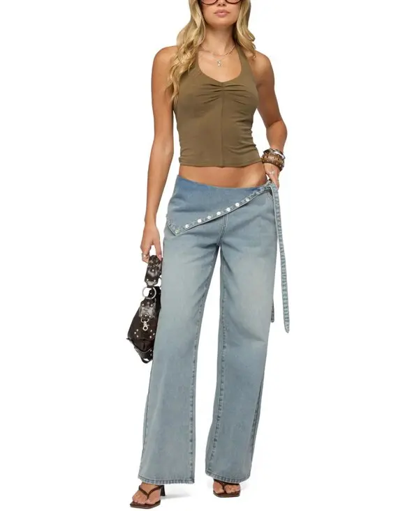 EDIKTED Montanah Pleated Halter Top