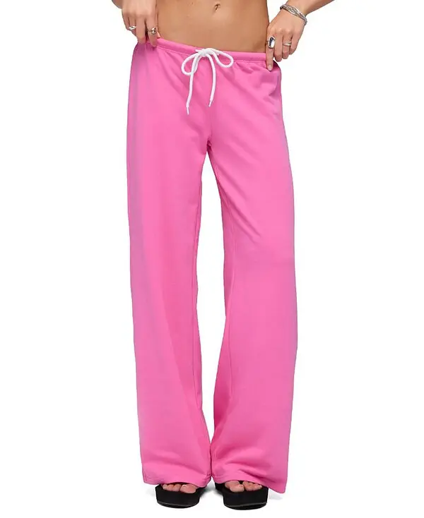 EDIKTED Callista Straight Leg Sweatpants - Pink