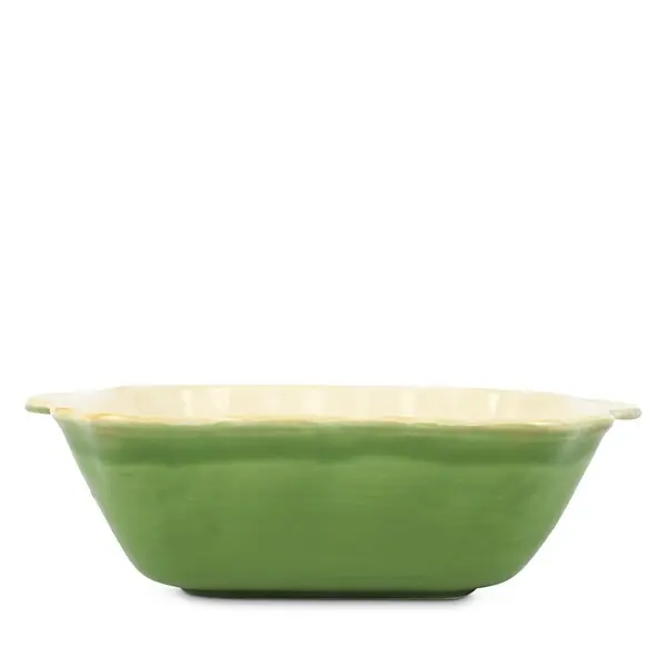 VIETRI Italian Bakers Medium Square Baking Dish - Open Green