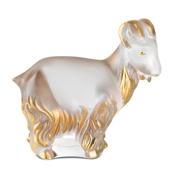 Lalique Gold Stamped Goat Figurine