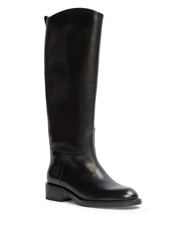 BLACK SUEDE STUDIO Pace Leather Riding Boots - Black