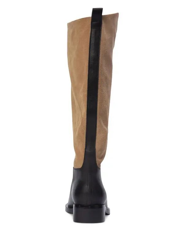 BLACK SUEDE STUDIO Pace Leather Riding Boots - Latte Suede
