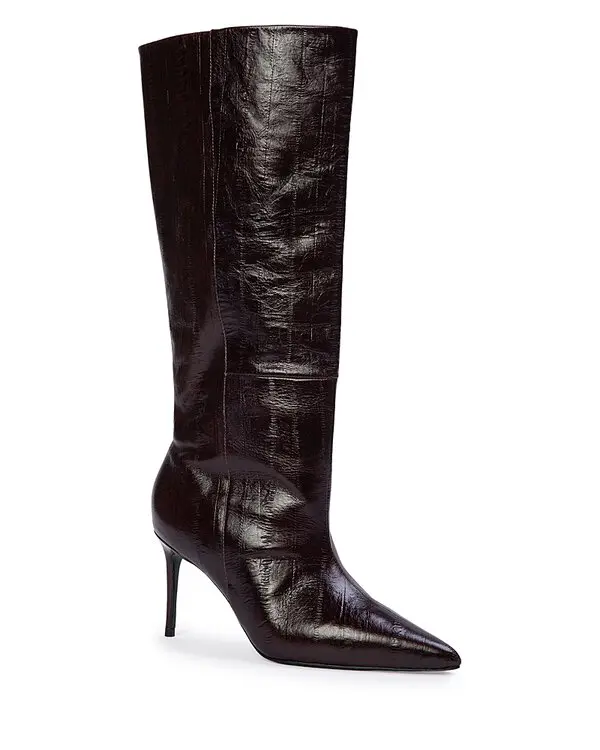 BLACK SUEDE STUDIO Kath 80 Pointed Toe Knee High Boots - Brown Eel