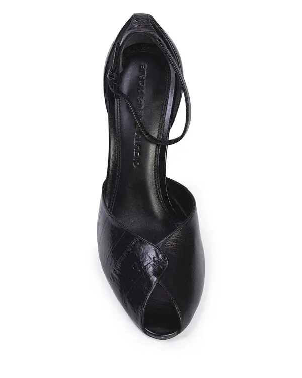 BLACK SUEDE STUDIO Cala 100 Leather Peep Toe Sandals
