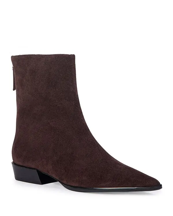 BLACK SUEDE STUDIO Pointed Toe Ankle Boots - Hot Fudge