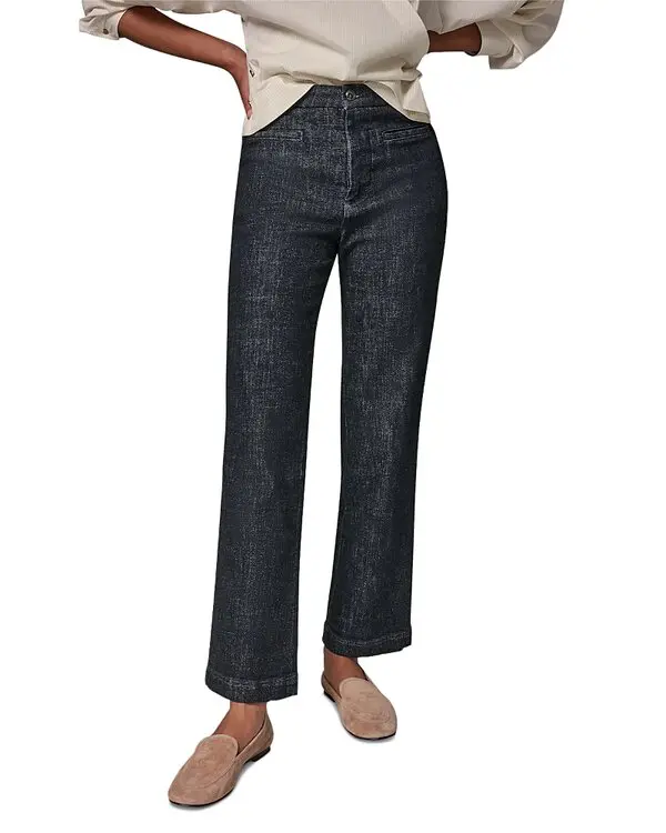 DONNA KARAN WEEKEND The Ren Cotton Stretch High Rise Straight Pants