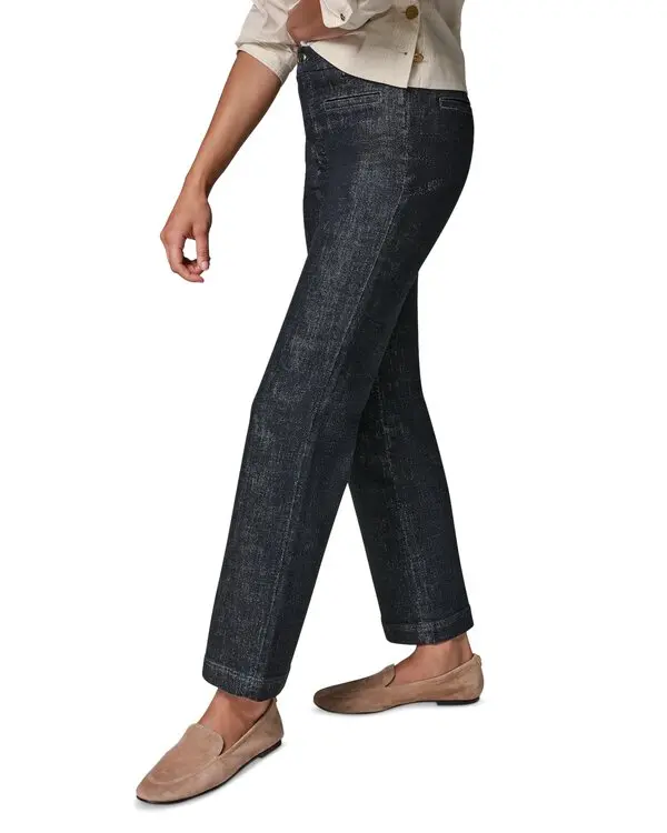 DONNA KARAN WEEKEND The Ren Cotton Stretch High Rise Straight Pants