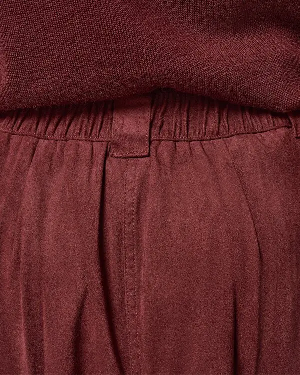 DONNA KARAN WEEKEND Faux Suede Midi Skirt - Black Cherry