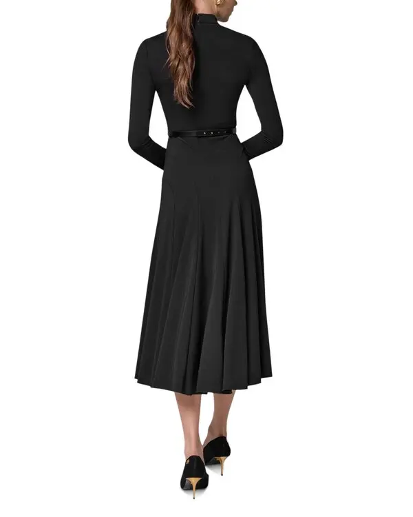 Donna Karan New York Mock Neck Pleated Maxi Dress