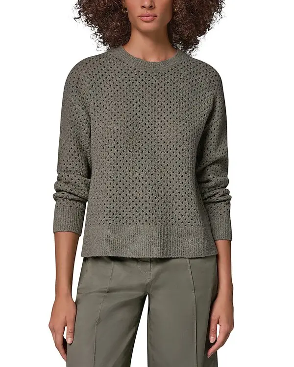 DONNA KARAN WEEKEND Open Work Oversized Sweater - Sage
