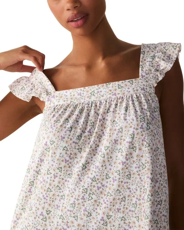 PETITE PLUME Clara Ruffle Trim Cotton Nightgown