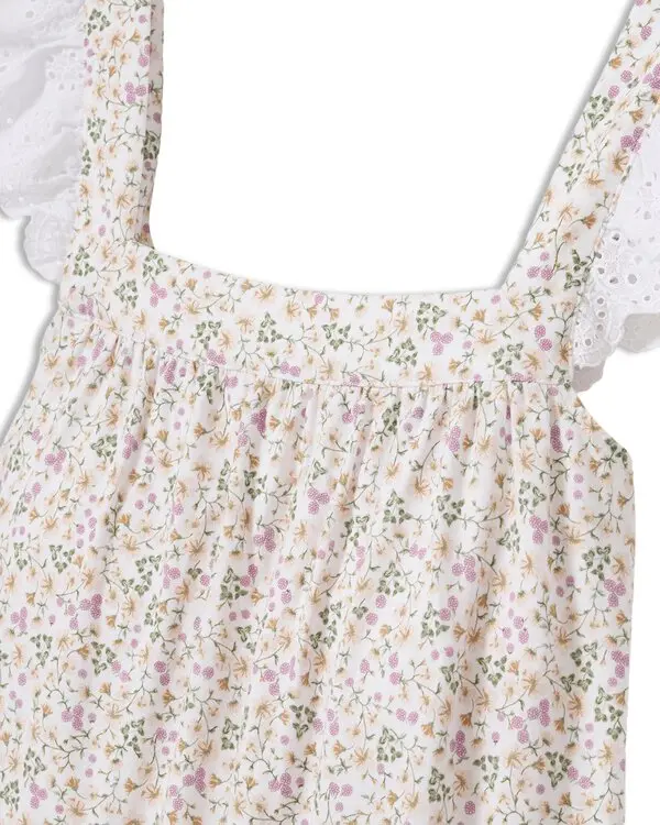 PETITE PLUME Clara Ruffle Trim Cotton Nightgown