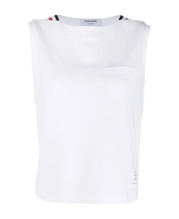 Thom Browne Stripe-detailed Tank Top - White
