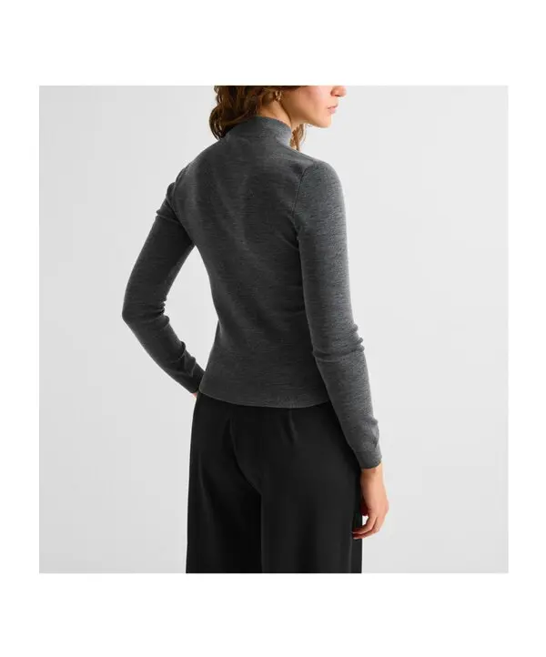 Gucci Mockneck Fitted Knit Sweater With Horsebit Detail