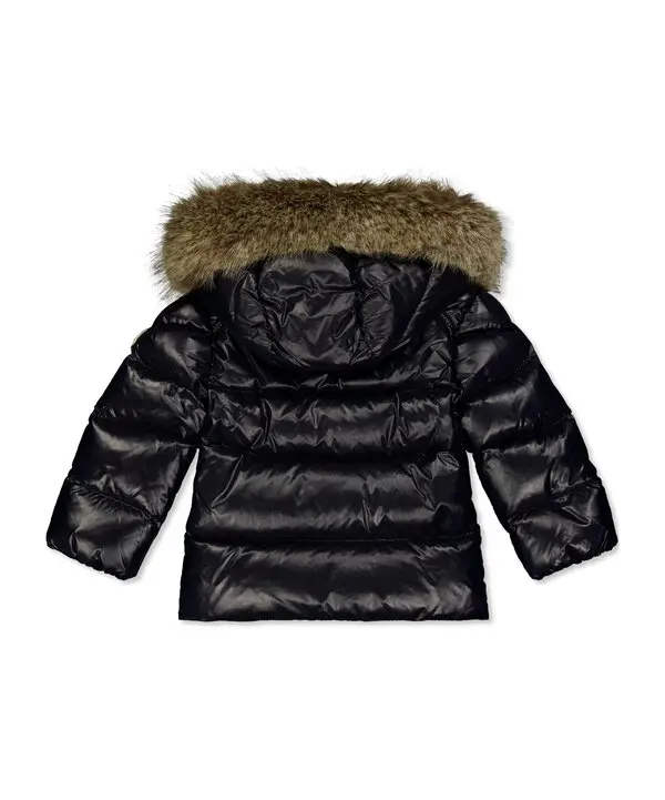 Moncler Hooded Down Jacket With Faux Fur Trim