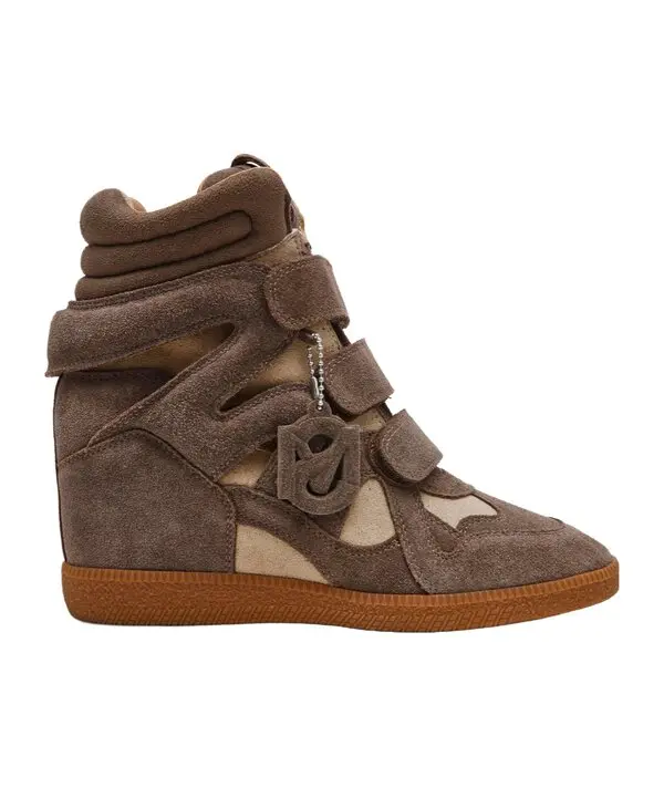 Steve Madden Velcro Wedge Hightop Shoe - Brown