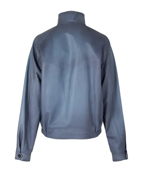 Miu Miu Standcollar Faded Leather Jacket
