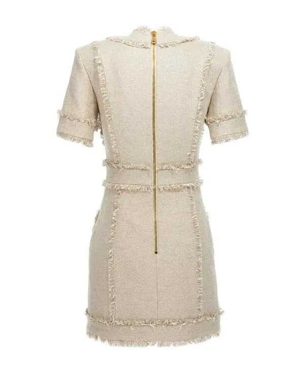 Balmain Logo Button Detailed Dress