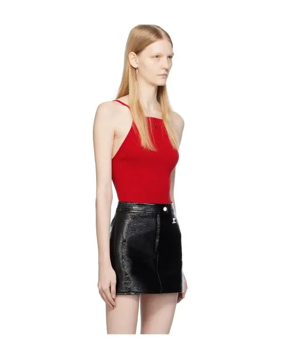 COURREGES Logo-embroidered Ribbed Vest