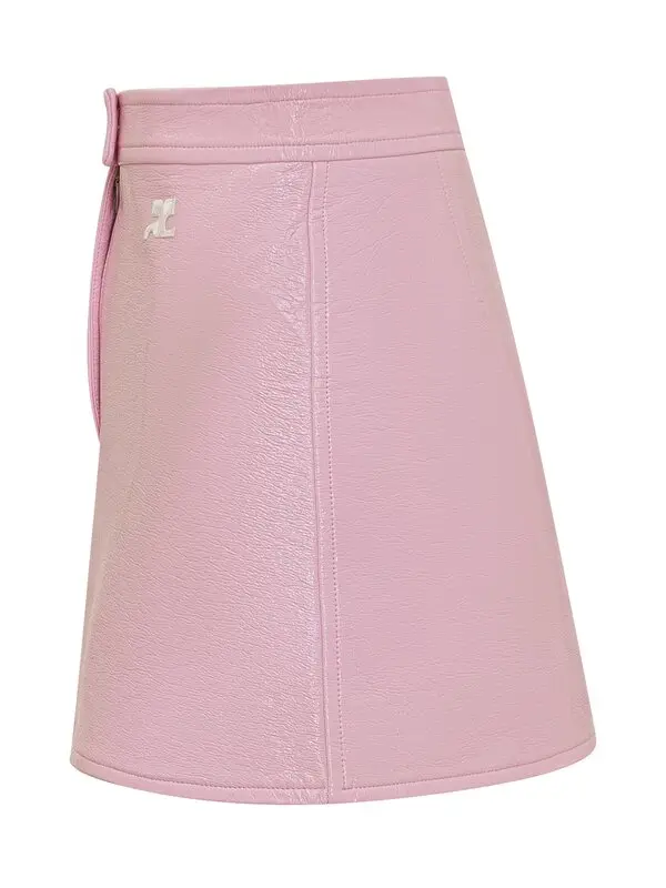 COURREGES Reedition Vynil Logo-embroidered Mini Skirt