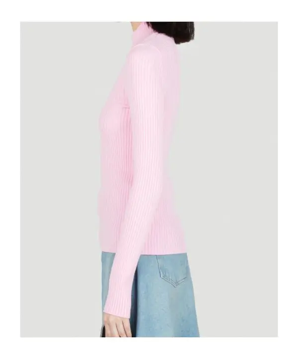 COURREGES Courrèges Logo Embroidered Turtleneck Jumper