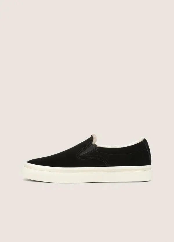 Vince Blair Shearling Suede Slip-on Sneakers - Black