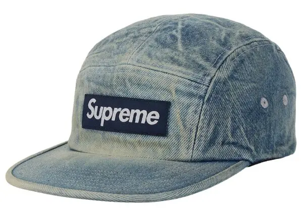 Supreme Washed Chino Twill Camp Cap - Blue Denim