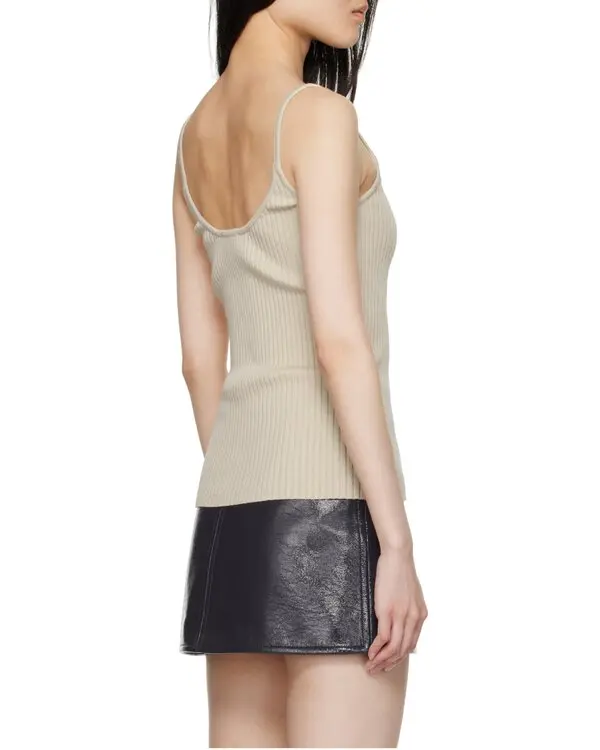 COURREGES Courrèges Logo Embroidered Ribbed Sleeveless Top