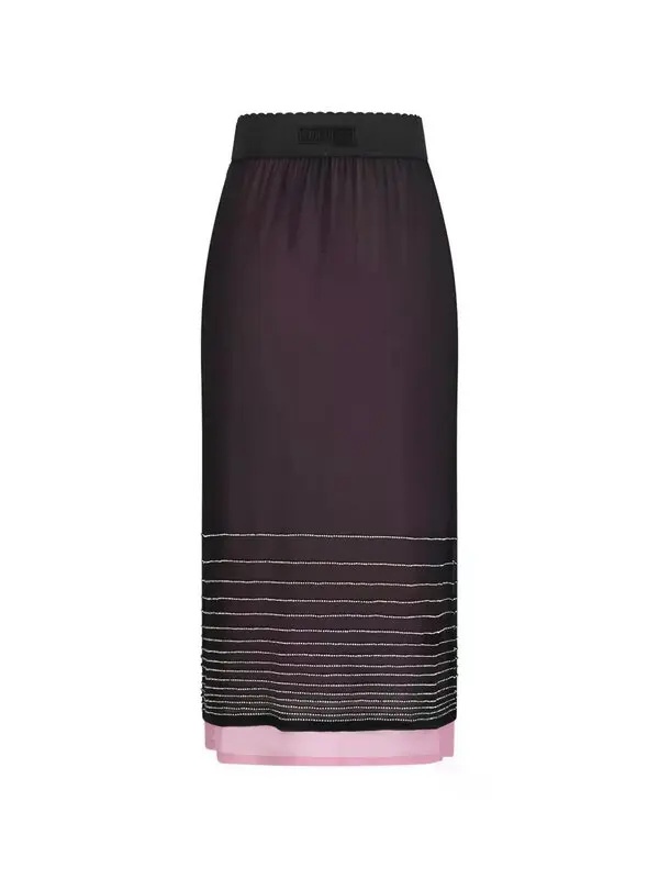 Attico Crystal-embellished Layered Midi Skirt - Purple