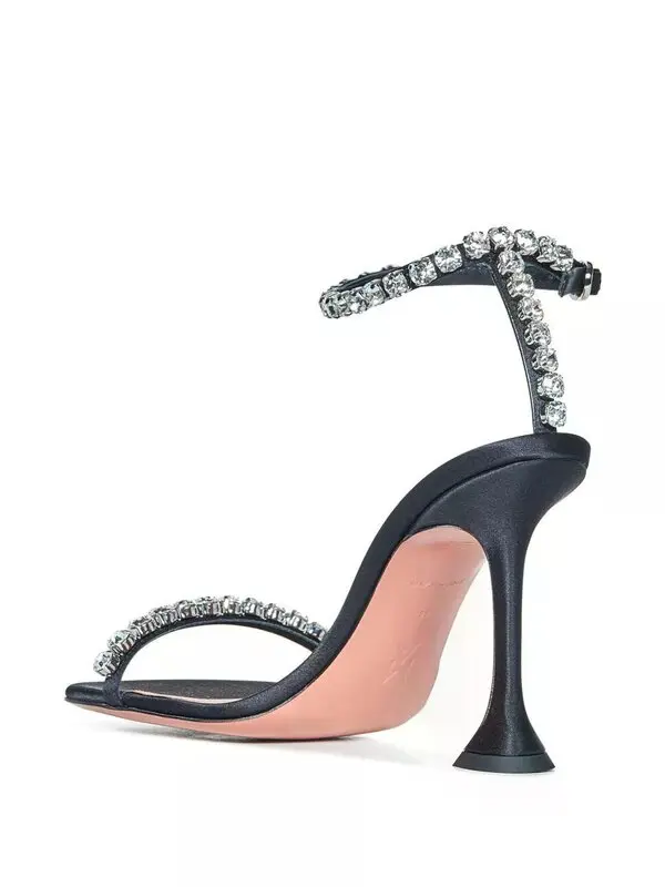 Amina Muaddi Gigi Crystal-embellished Sandals - Black