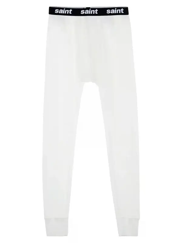 SAINT MXXXXXX Logo-waistband Thermal Trousers - White