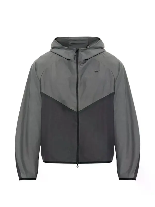 Nike Tech Embroidered-logo Hooded Jacket - Grey