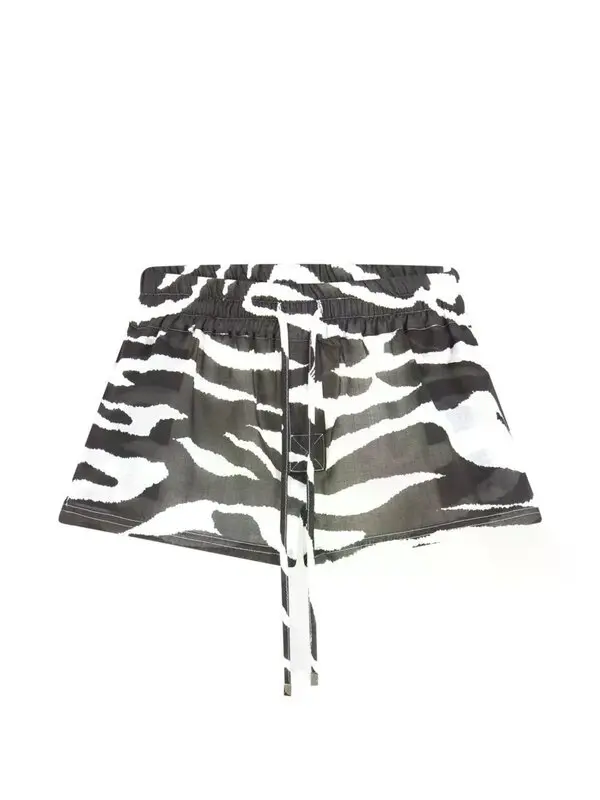 Attico Zebra-print Drawstring Shorts - White