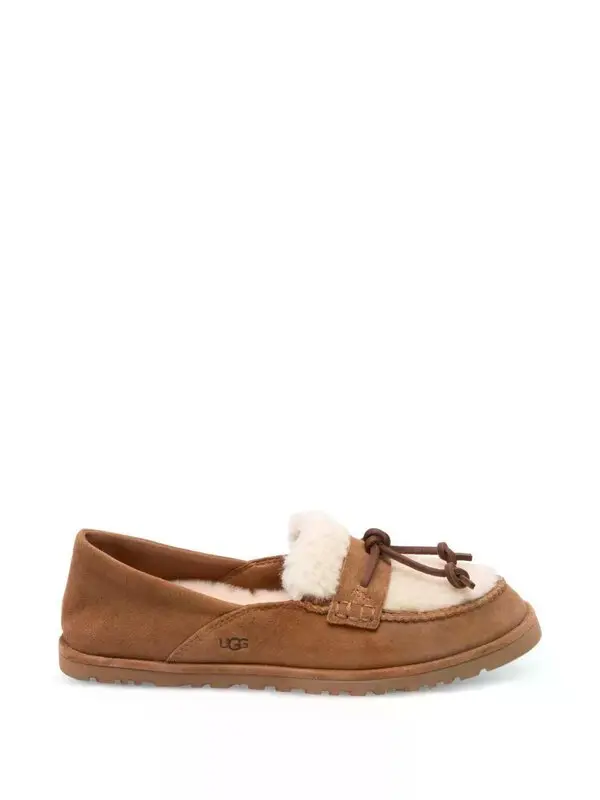 UGG Zora Shearling-trim Suede Loafers - Brown